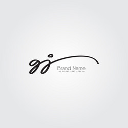 Jg simple signature logo - handwritten template Vector Image