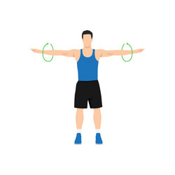 Man doing standing arm circles exercise Royalty Free Vector