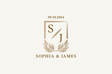 Wedding monogram pro logo Royalty Free Vector Image