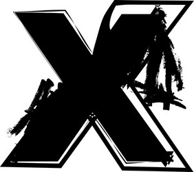 Technical typography letter x Royalty Free Vector Image