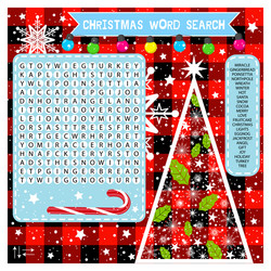 Christmas word search puzzle holiday party game Vector Image