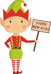 Happy christmas elf Royalty Free Vector Image - VectorStock