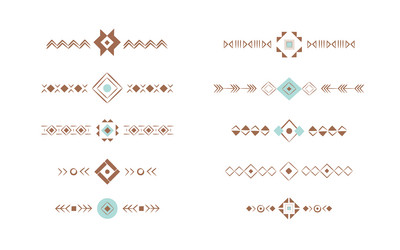 Ethnic geometric lines boho style native american Vector Image