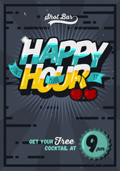 Happy hour concept poster template for advertising