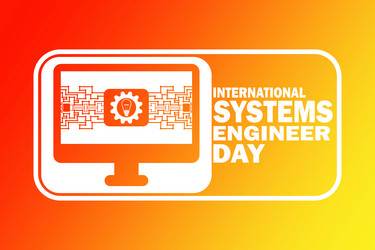 International systems engineer day Royalty Free Vector Image