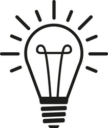 Lightbulb icon illumination symbol flat Royalty Free Vector