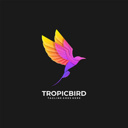 Fly bird gradient logo colorful modern Royalty Free Vector