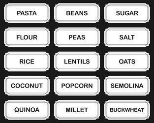 Stickers for cereal jars 3 Royalty Free Vector Image