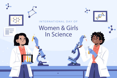 International day women girls science isolated Vector Image