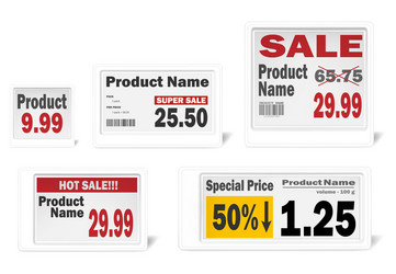 Electronic shelf label e-paper display Royalty Free Vector