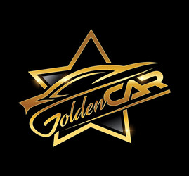 Golden luxury car logo sign Royalty Free Vector Image