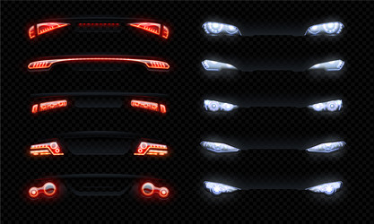 Red car headlights Royalty Free Vector Image - VectorStock