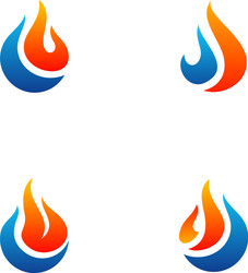 Fire and shield logo design Royalty Free Vector Image