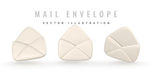 Letter in envelope 3d realistic mail Royalty Free Vector