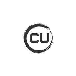 Initial letter cu logo template design Royalty Free Vector