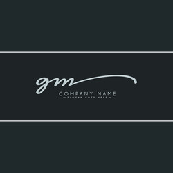 Handwritten signature logo for initial letter gm Vector Image