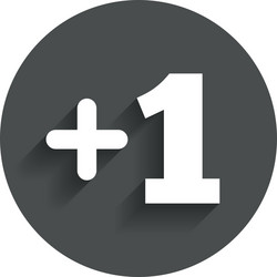 Plus one sign add symbol Royalty Free Vector Image