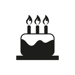 Simple black cake icon on white background Vector Image