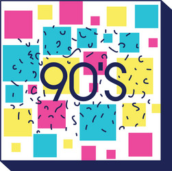 Circular frame colorful figures and 90 number Vector Image