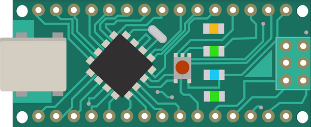 Diy electronic mini board with a micro-controller Vector Image