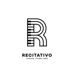 Music letter r Royalty Free Vector Image - VectorStock