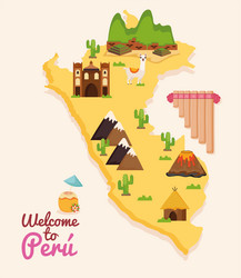 Welcome to peru card Royalty Free Vector Image