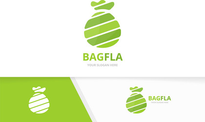 Bag logo combination sack and bank symbol Vector Image