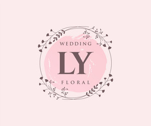 Ly initials letter wedding monogram logos Vector Image