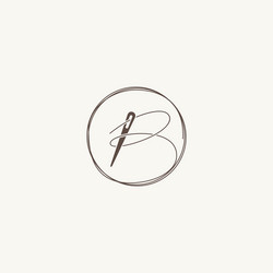 Sewing needle watercolor logo on white background Vector Image