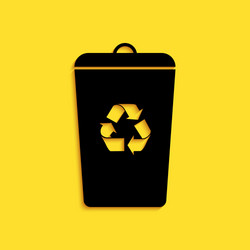 Black recycle bin with symbol icon Royalty Free Vector Image