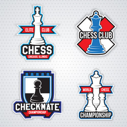 Set of chess design elements Royalty Free Vector Image