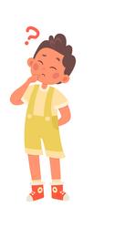 Child boy questioning Royalty Free Vector Image