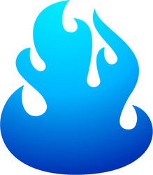 Cartoon-style burning blue flame Royalty Free Vector Image