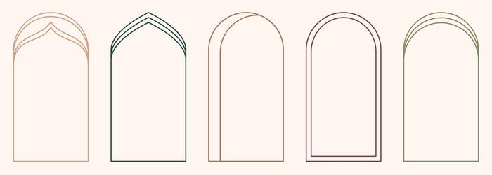 Modern minimalist aesthetic line arch frames Vector Image