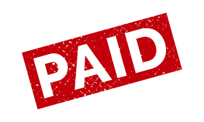 Paid rubber stamp red rubber grunge stamp Vector Image