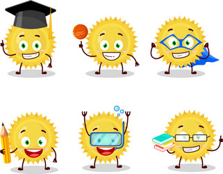 School student sun cartoon character Royalty Free Vector