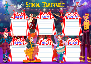 Colorful school timetable weekly schedule Vector Image