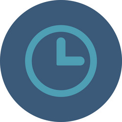 Clock flat blue color icon Royalty Free Vector Image