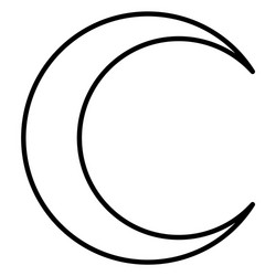 Crescent icon flag flat symbol isolated on white Vector Image