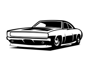 Dodge challenger car 1968 silhouette Royalty Free Vector