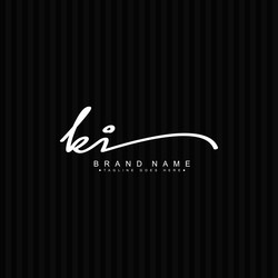Ki signature logo - handwritten logo template Vector Image