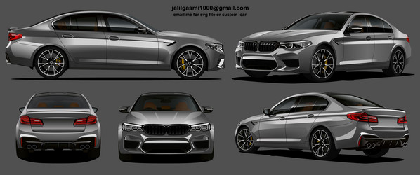 Realistic car blueprint Royalty Free Vector Image