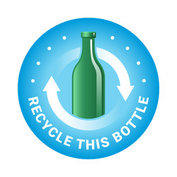 Recycle glass icon logo badge Royalty Free Vector Image