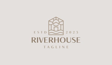 River house logo template universal creative Vector Image