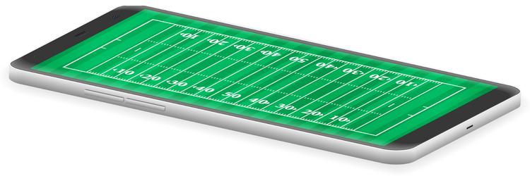 Smart phone soccer field Royalty Free Vector Image