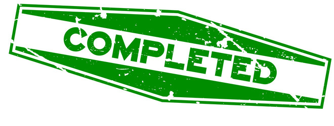 Grunge green completed word oval rubber seal Vector Image