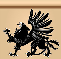 Standing heraldic griffin Royalty Free Vector Image