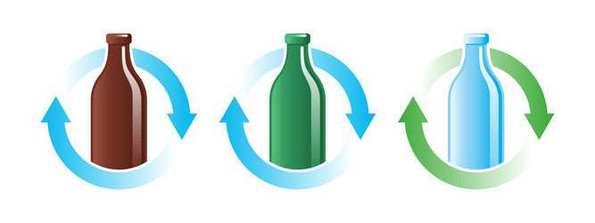 Recycle glass icon logo badge Royalty Free Vector Image