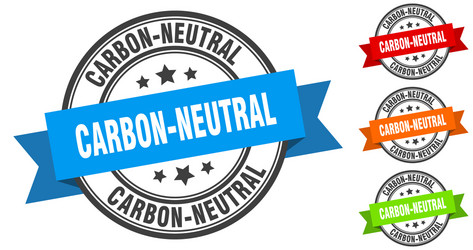 Carbon-neutral stamp carbon-neutral label round Vector Image