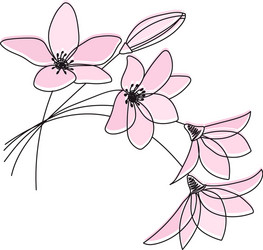 Cartoon with pink flower spring with pink flower Vector Image